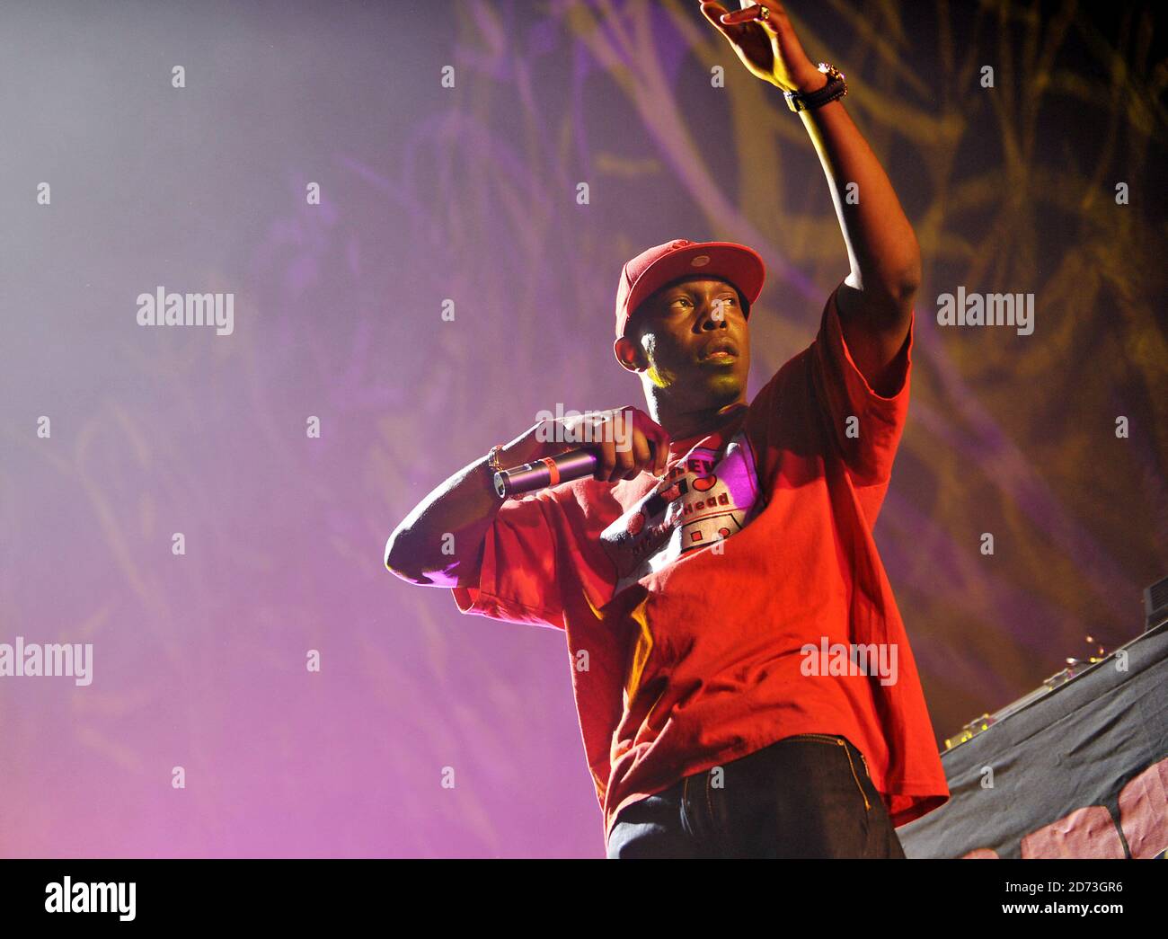 Dizzee Rascal on stage at the Wembley Arena in north London, where he ...