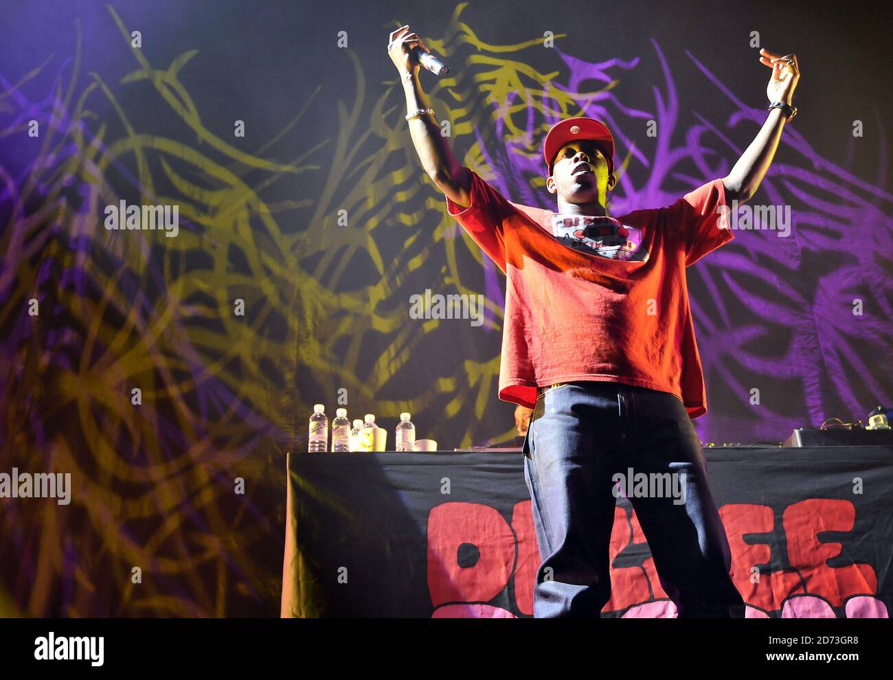 Dizzee Rascal on stage at the Wembley Arena in north London, where he ...