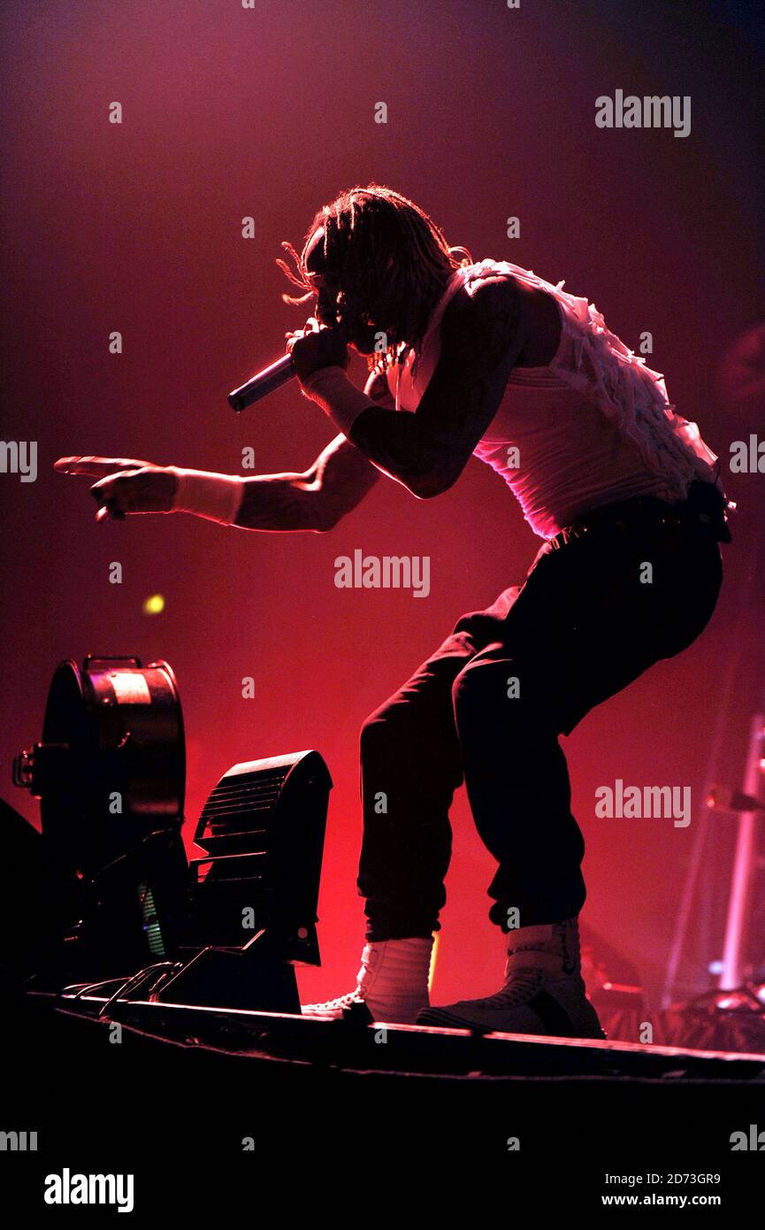 Maxim Reality of the Prodigy on stage at Wembley Arena in north London ...