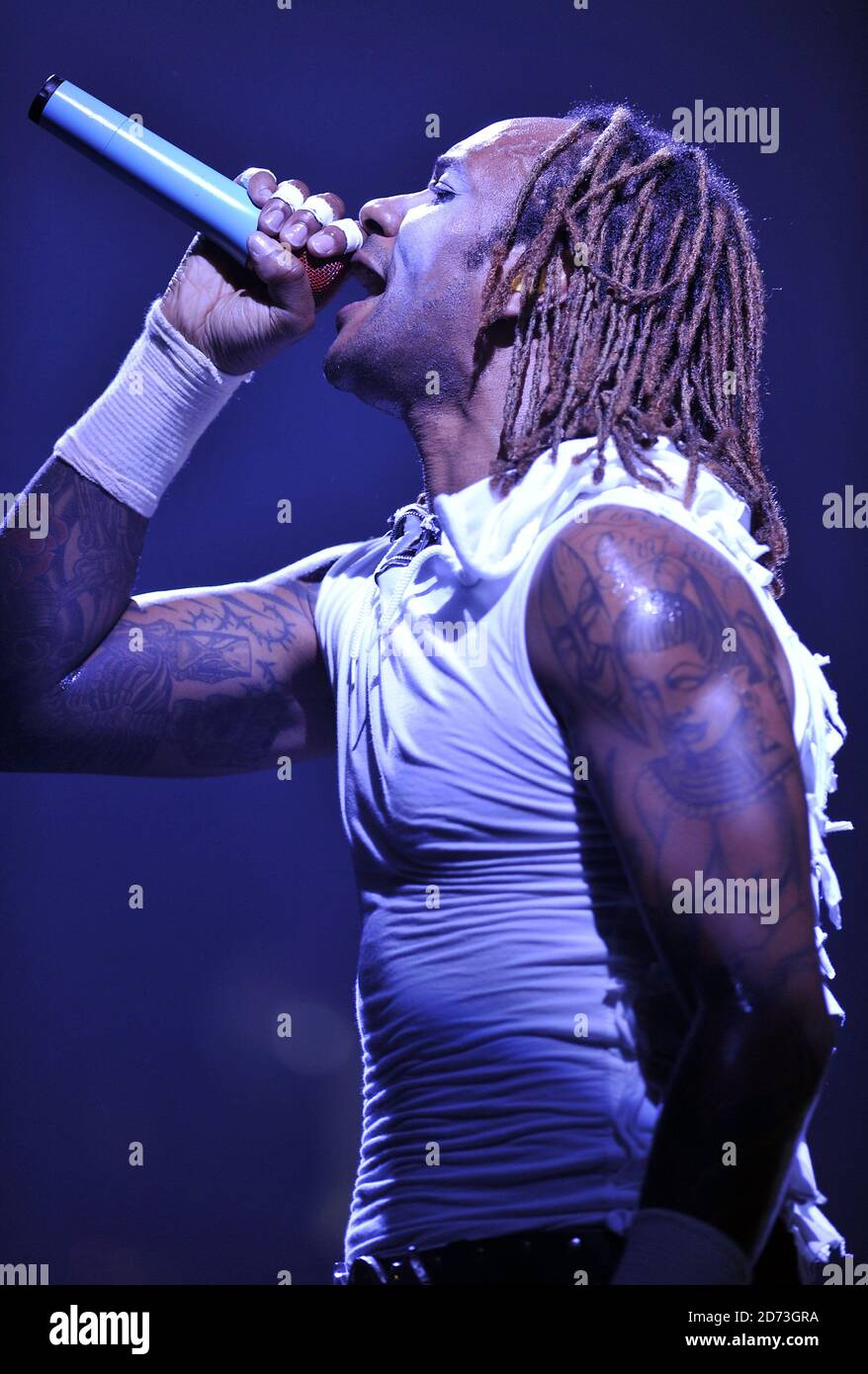 Maxim Reality of the Prodigy on stage at Wembley Arena in north London ...