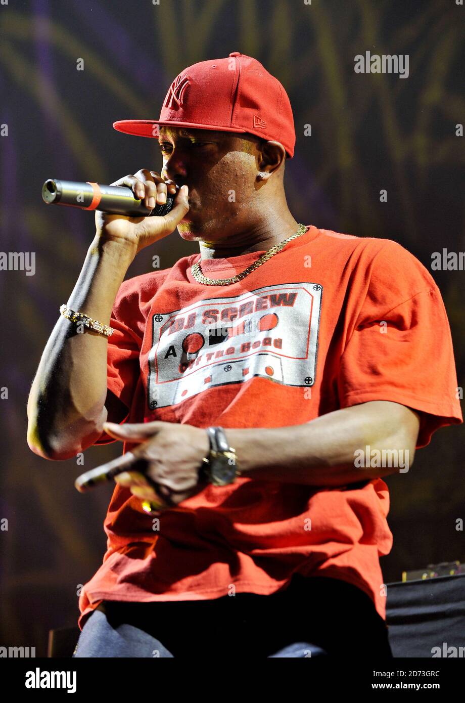 Dizzee Rascal on stage at the Wembley Arena in north London, where he ...
