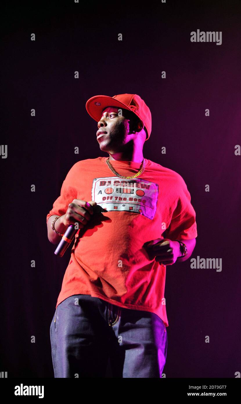 Dizzee Rascal on stage at the Wembley Arena in north London, where he ...