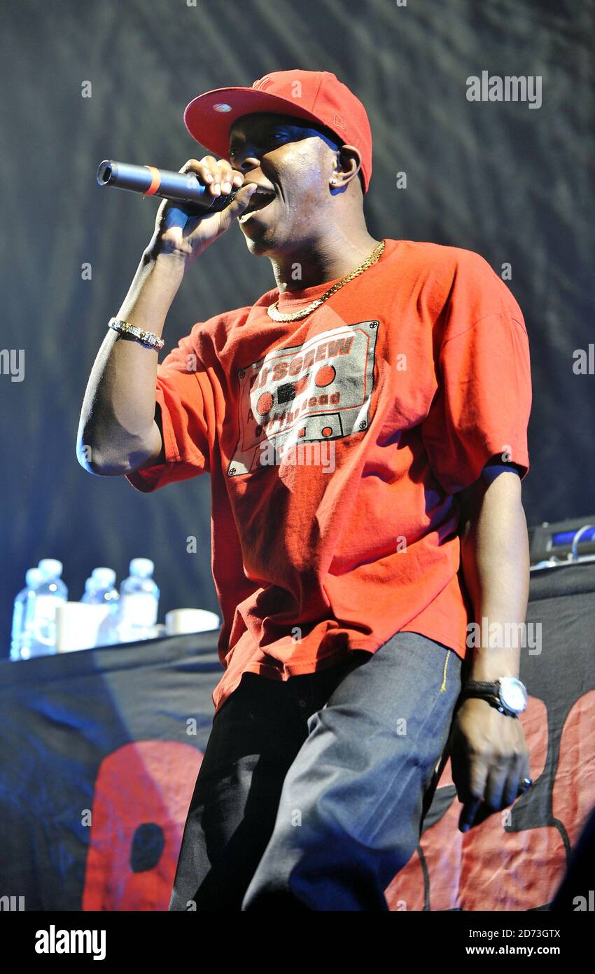 Dizzee Rascal on stage at the Wembley Arena in north London, where he ...