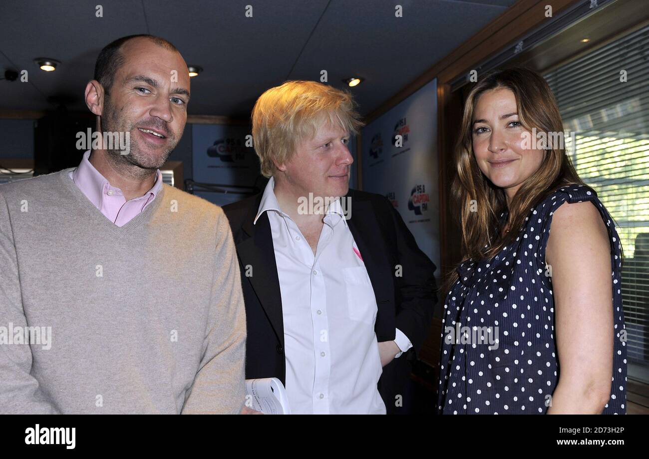 Boris Johnson with Capital Radio DJs Johnny Vaughan and Lisa Snowdon ...
