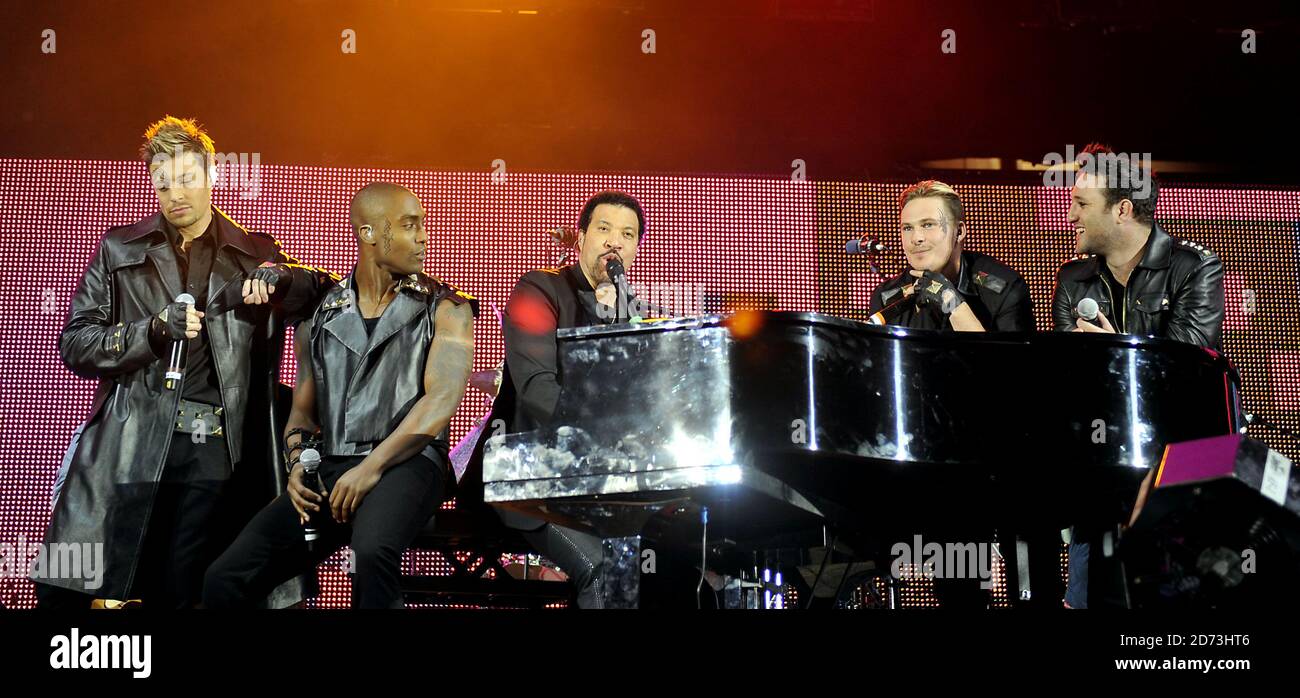 Lionel Richie and Blue perform on stage during Capital 95.8 Summertime ...