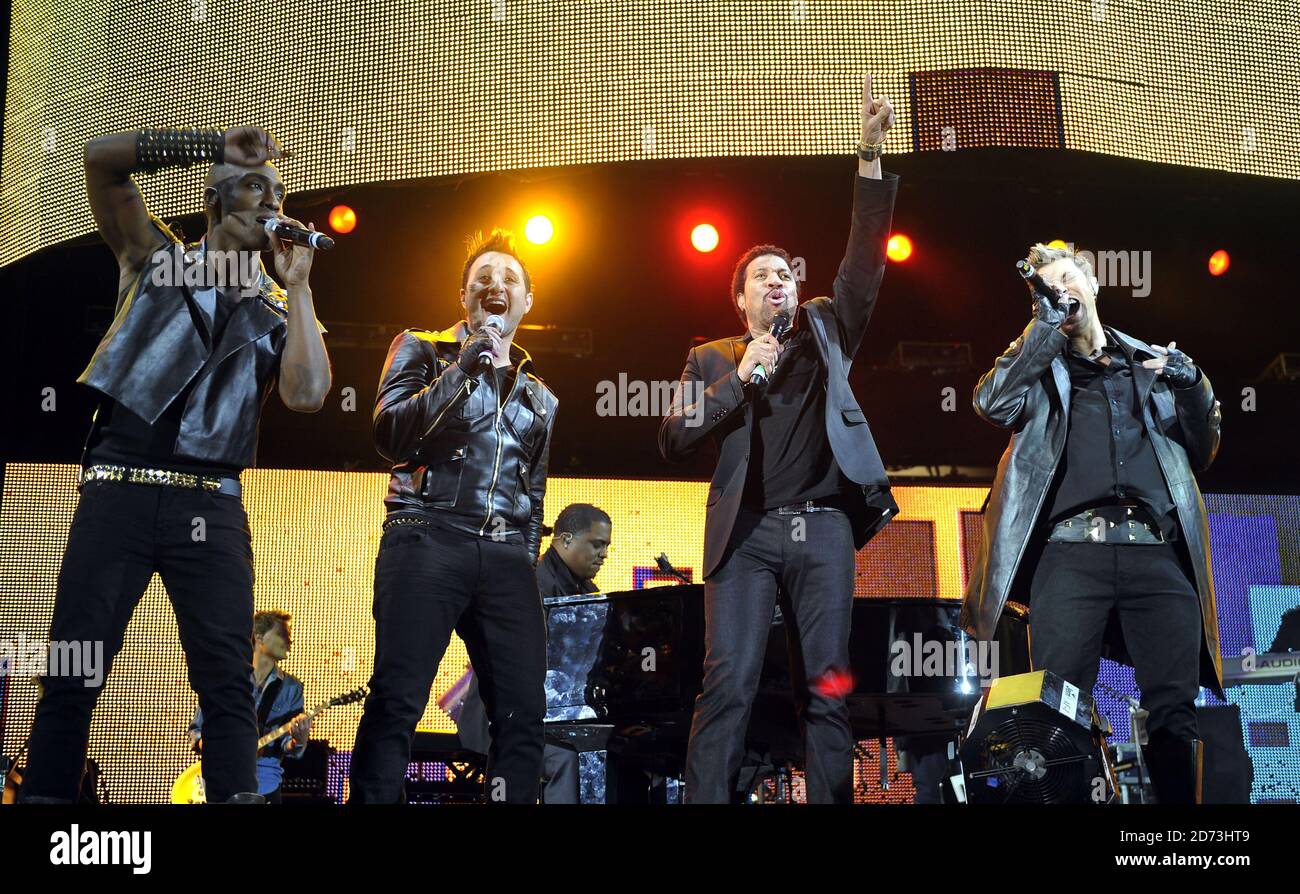 Lionel Richie and Blue perform on stage during Capital 95.8 Summertime ...