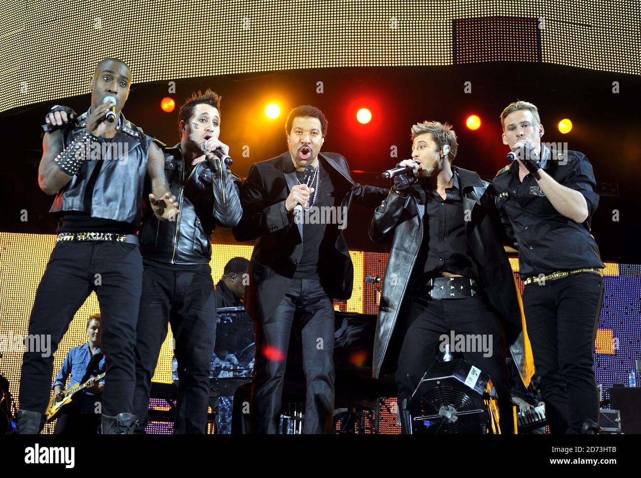 Lionel Richie and Blue perform on stage during Capital 95.8 Summertime ...