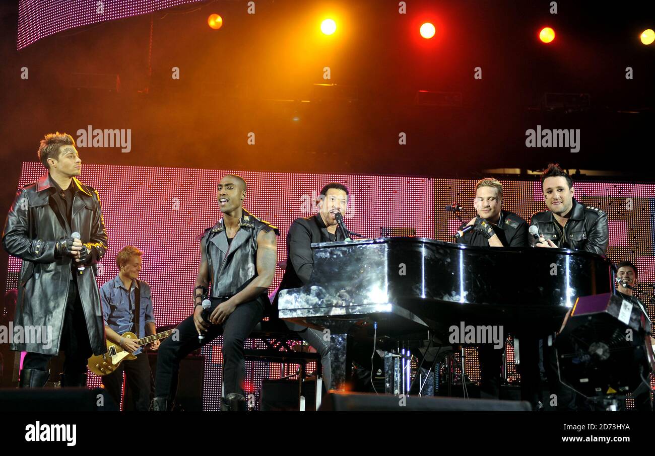 Lionel Richie and Blue perform on stage during Capital 95.8 Summertime ...