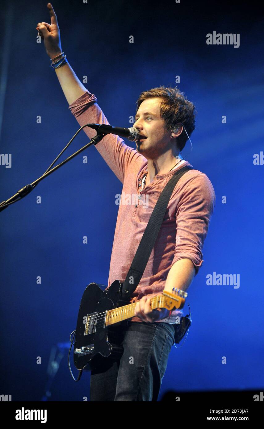 Danny Jones of McFly performing on the second day of the Isle of Wight ...