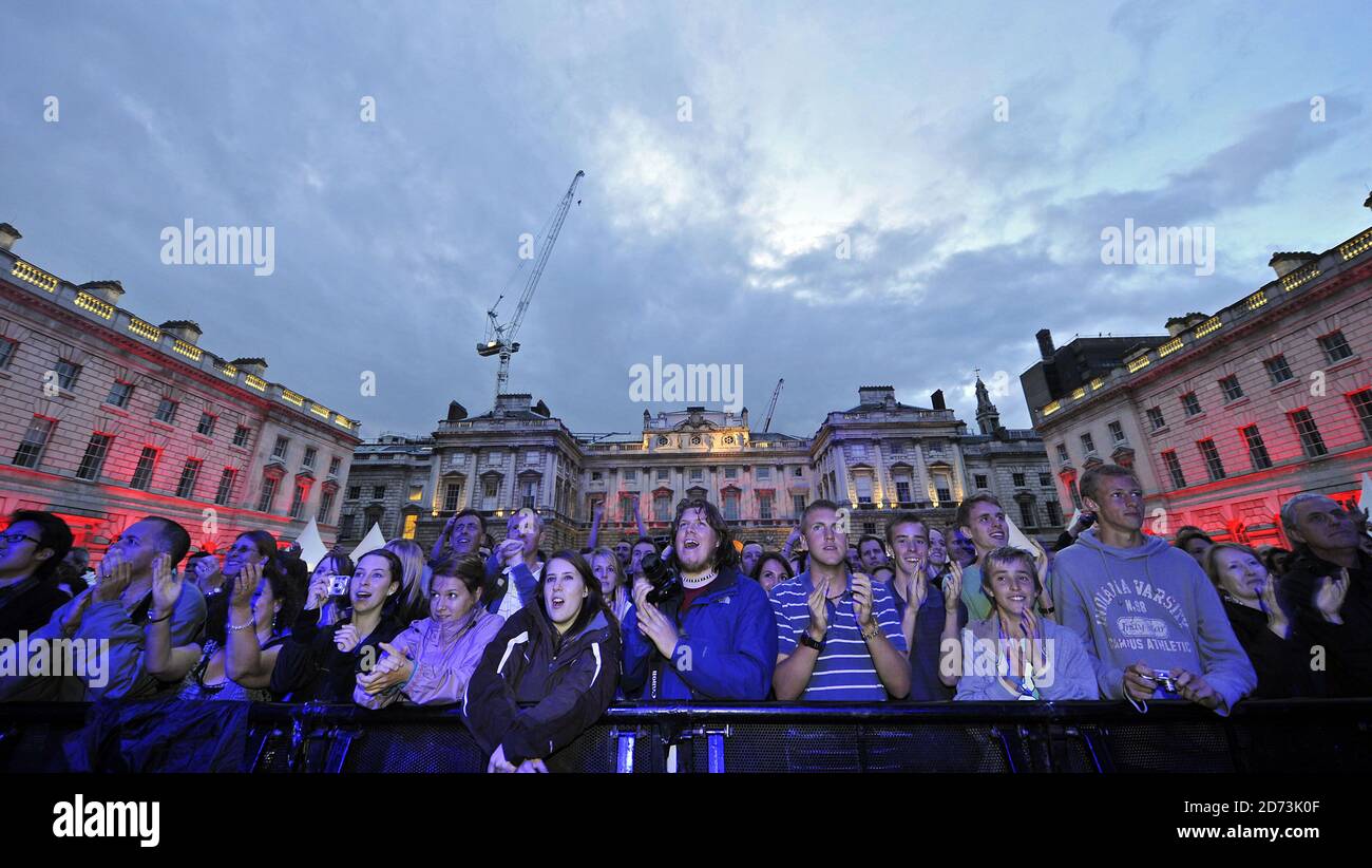 The crowd watch Athlete live on stage as part of the Summer Series at ...