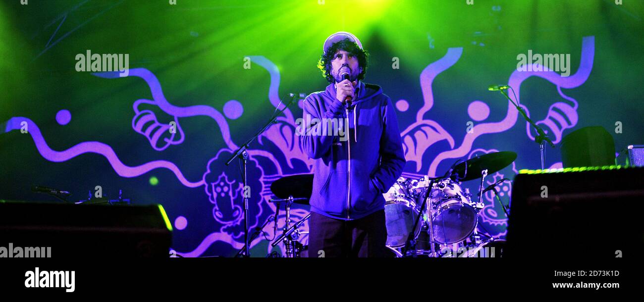 Gruff Rhys of the Super Furry Animals performing live at Somerset House ...