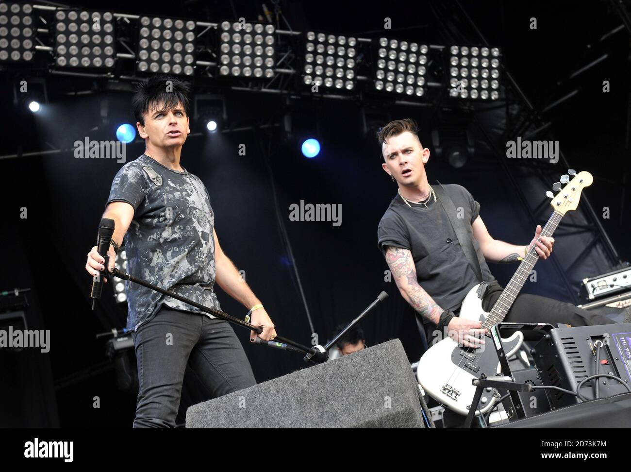 Gary Newman performing live at the Lovebox Weekender festival, in ...