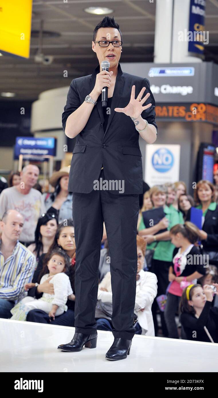 Gok Wan on the catwalk while hosting London Gatwick Fashion Week. The ...