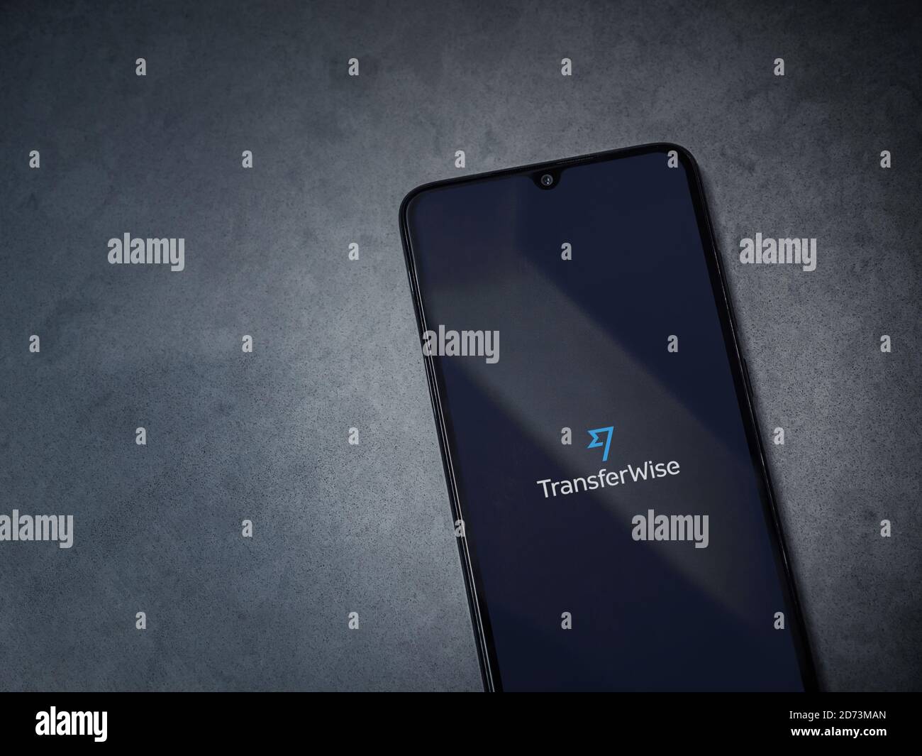 Lod, Israel - July 8, 2020: TransferWise app launch screen with logo on ...