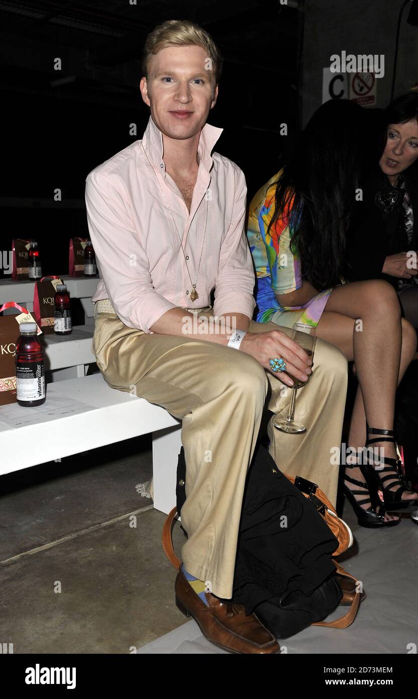 Henry Conway attends the London Fashion Week Pam Hogg fashion show held ...