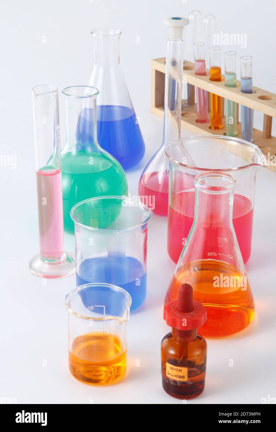 Chemical laboratory flask with liquid Stock Photo - Alamy