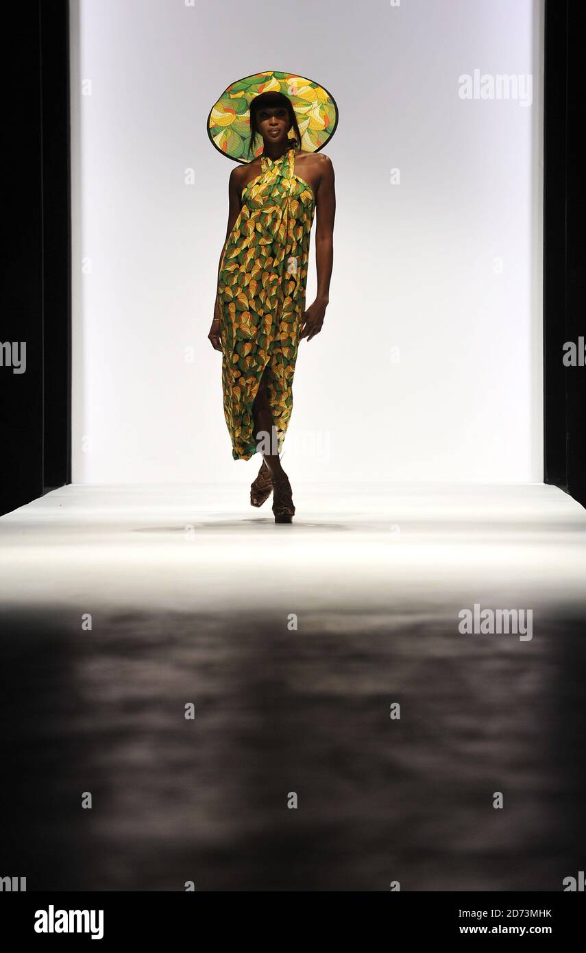 Naomi Campbell on the catwalk at the Issa fashion show, held at the BFC ...