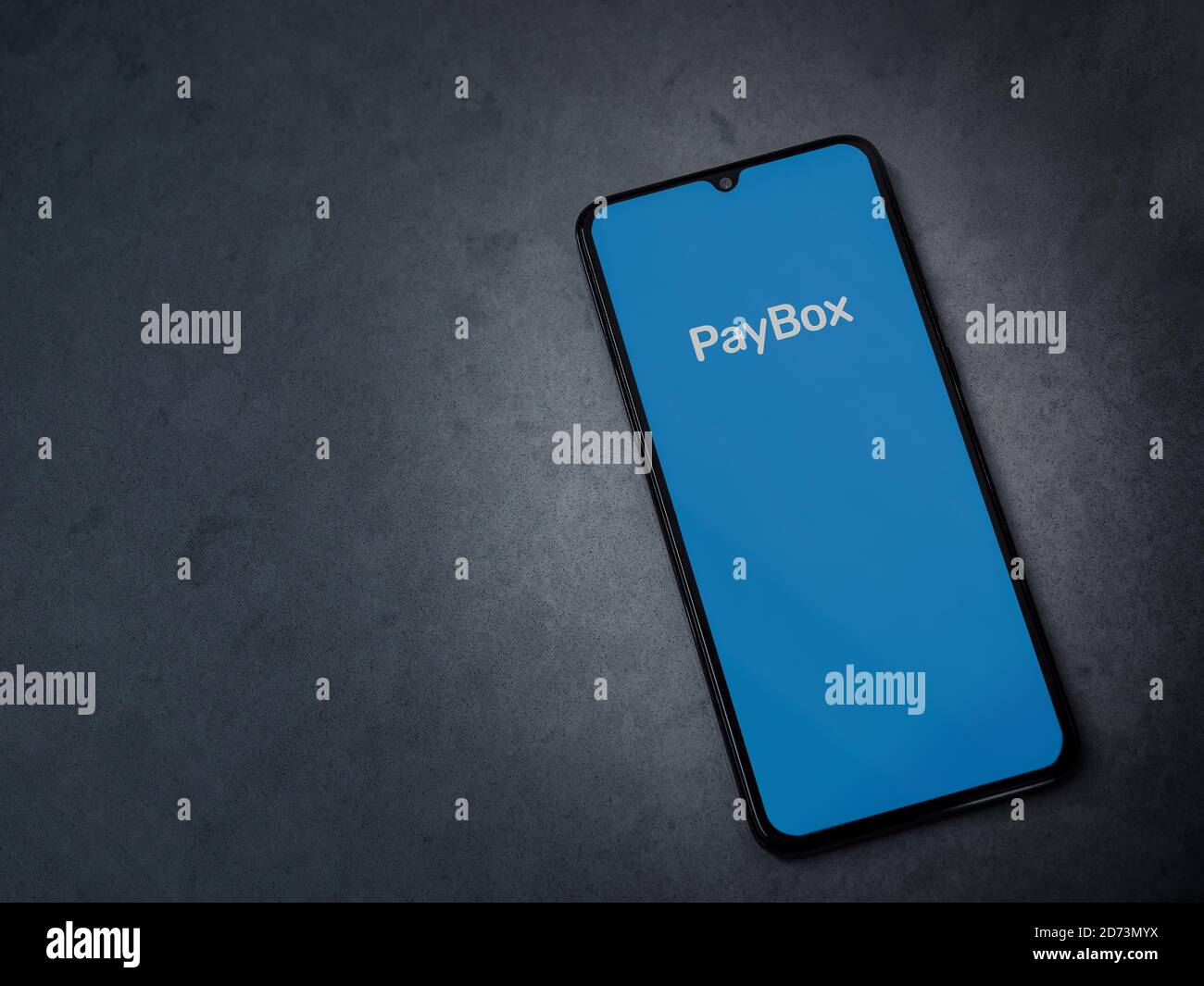 Lod, Israel - July 8, 2020: PayBox app launch screen with logo on the ...