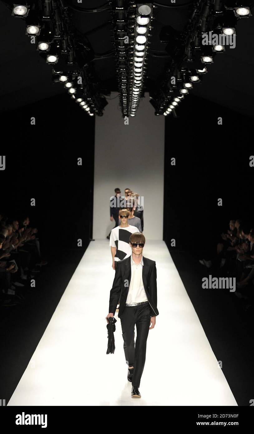 A model wearing a design by Top Man Design during the MAN fashion show ...