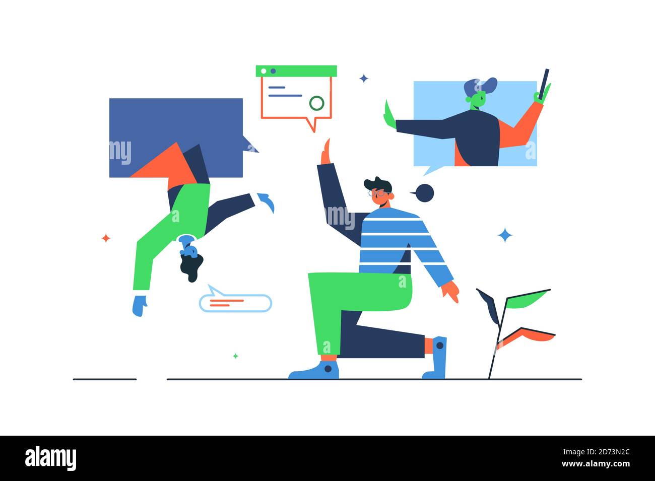 Unity teamwork icon flat Cut Out Stock Images & Pictures - Alamy