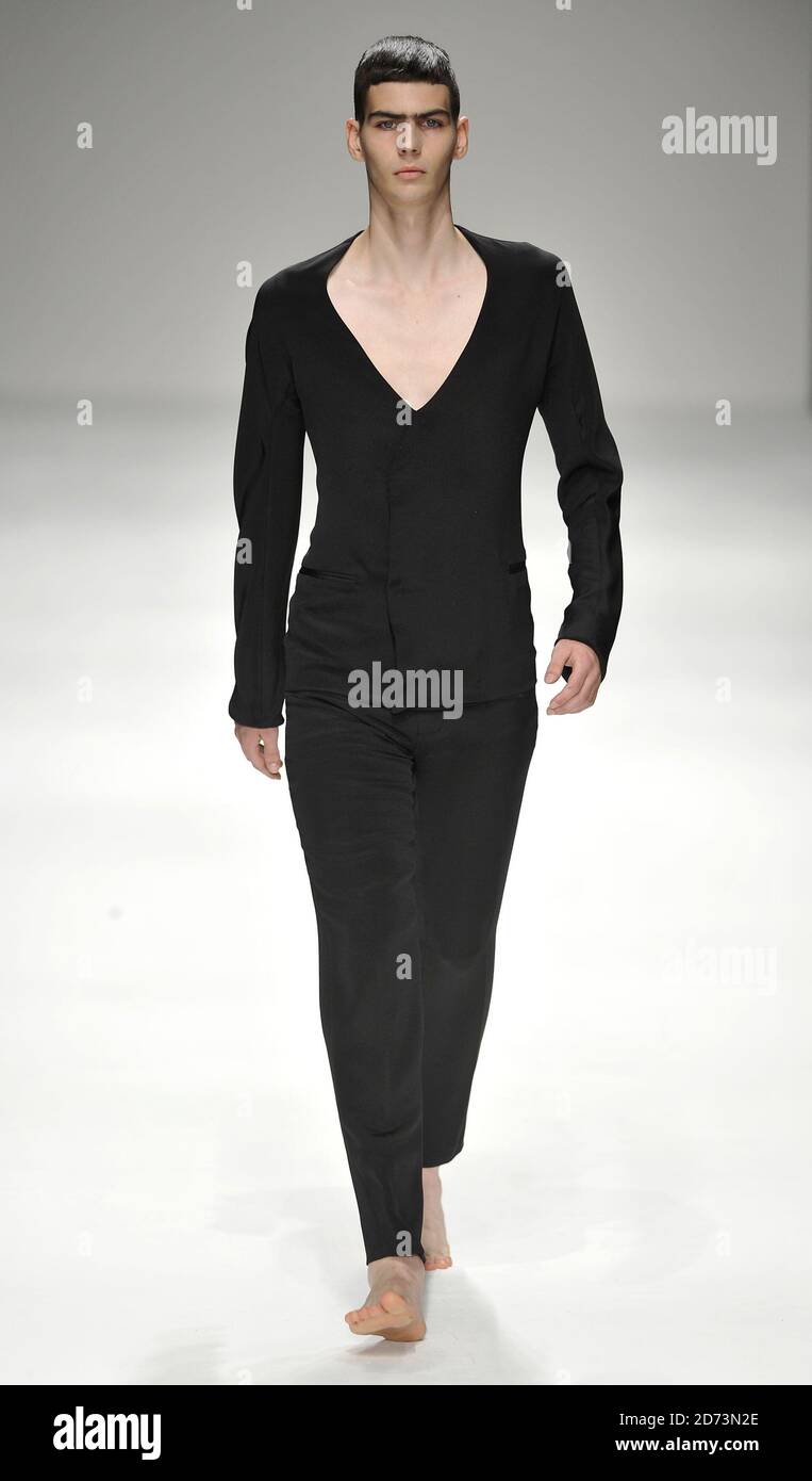 A model wearing a design by Anderson during the MAN fashion show, held ...