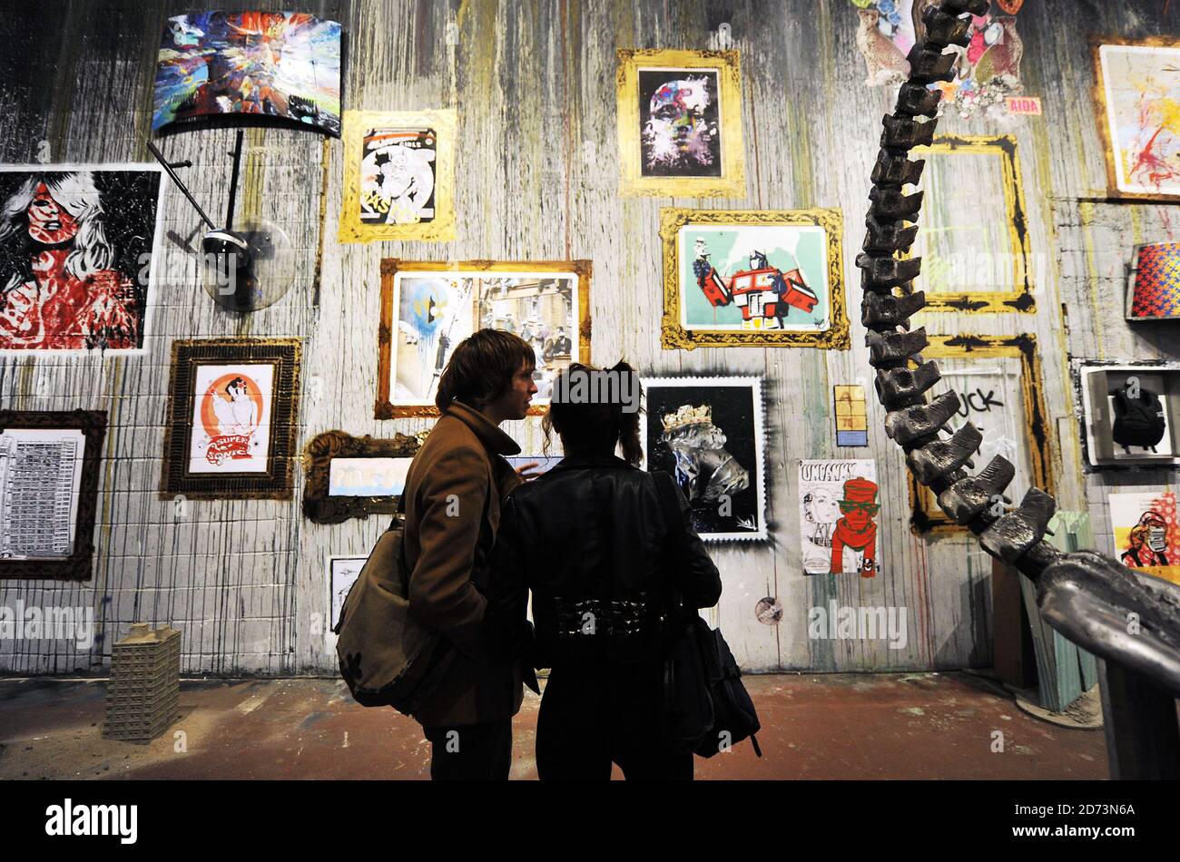 Guests look at exhibits on display at 'Mutate Britain Ð One Foot in the ...