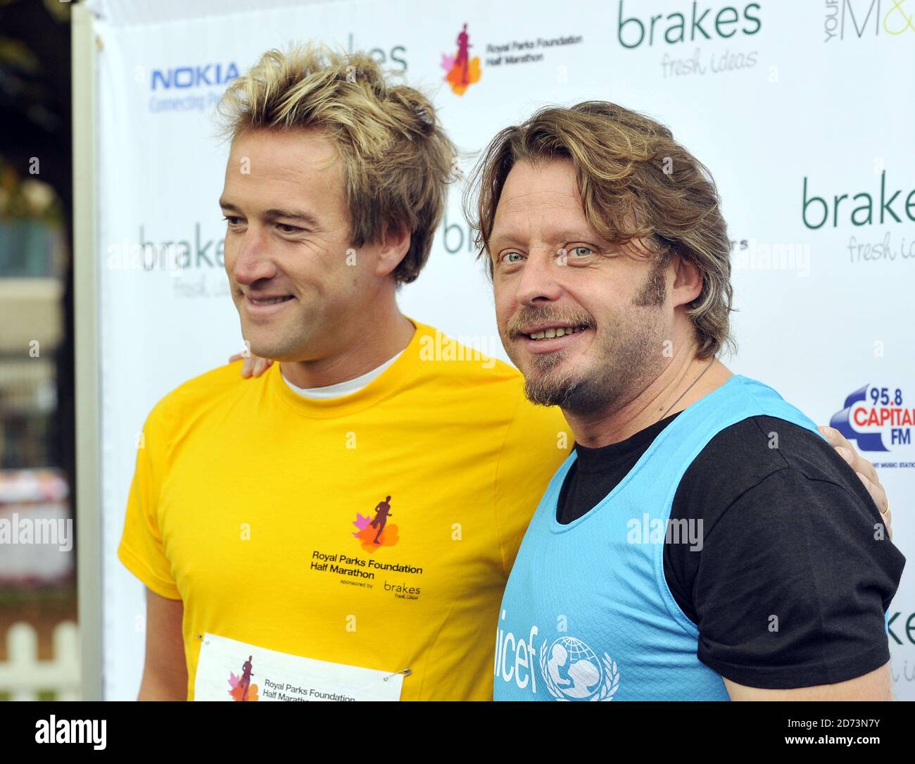 Ben Fogle and Charley Boorman seen at the start of the Royal Parks ...