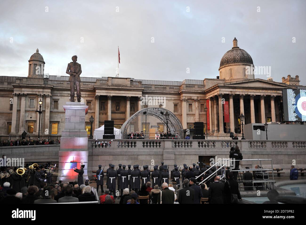 A statue of Sir Keith Park is unveiled by veterans of the second world ...