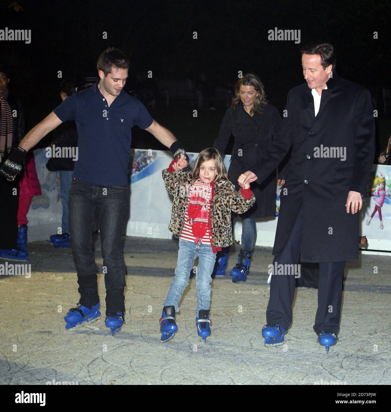 David Cameron and daughter are seen ice-skating at the VIP launch of ...