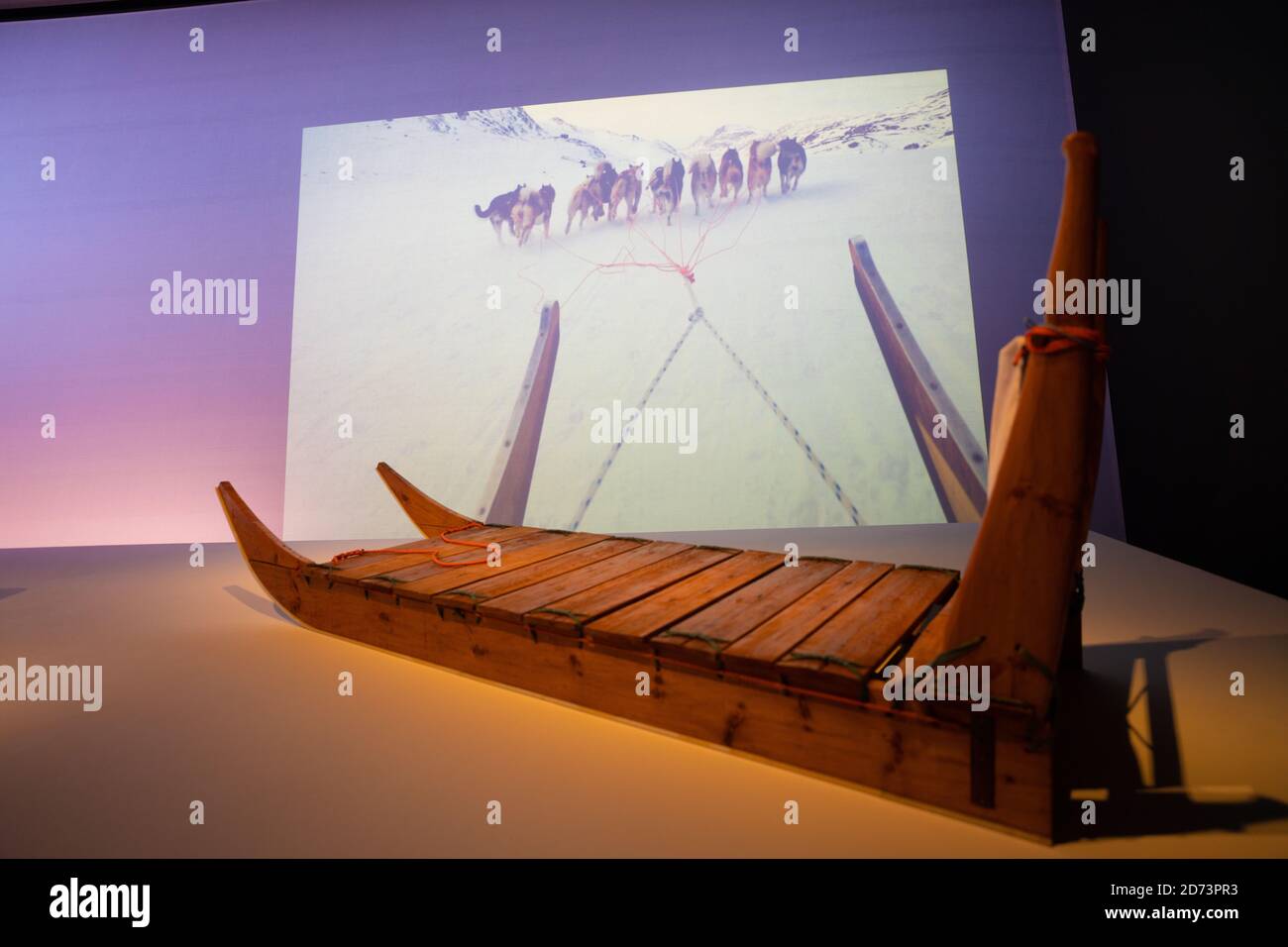 UK. 20th Oct, 2020. UK. 20th Oct, 2020. A sled on display at The Arctic ...