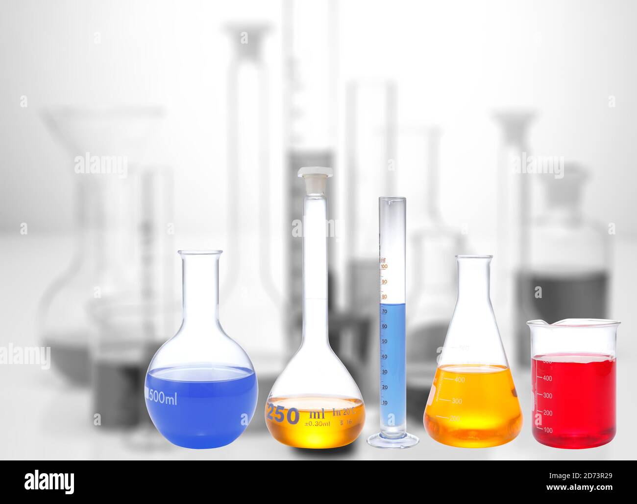 Chemical laboratory flask with liquid Stock Photo - Alamy