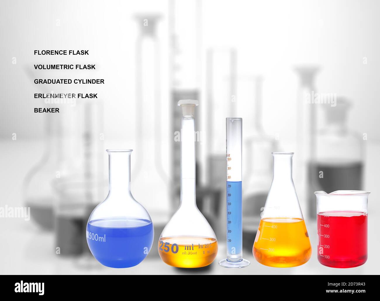 Chemical laboratory flask with liquid Stock Photo - Alamy