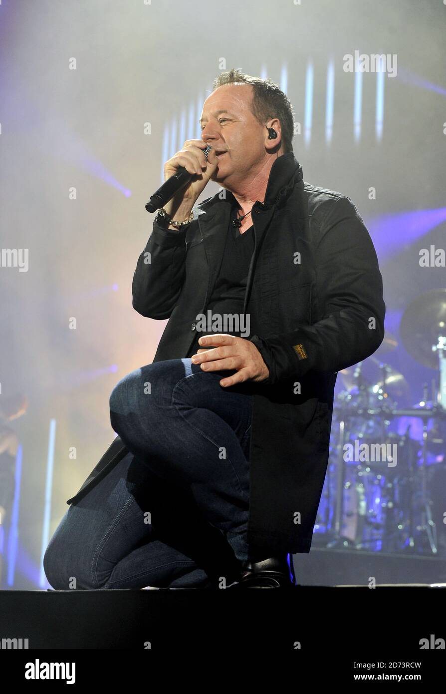 Jim Kerr of Simple Minds performs live at Wembley Arena in north London ...