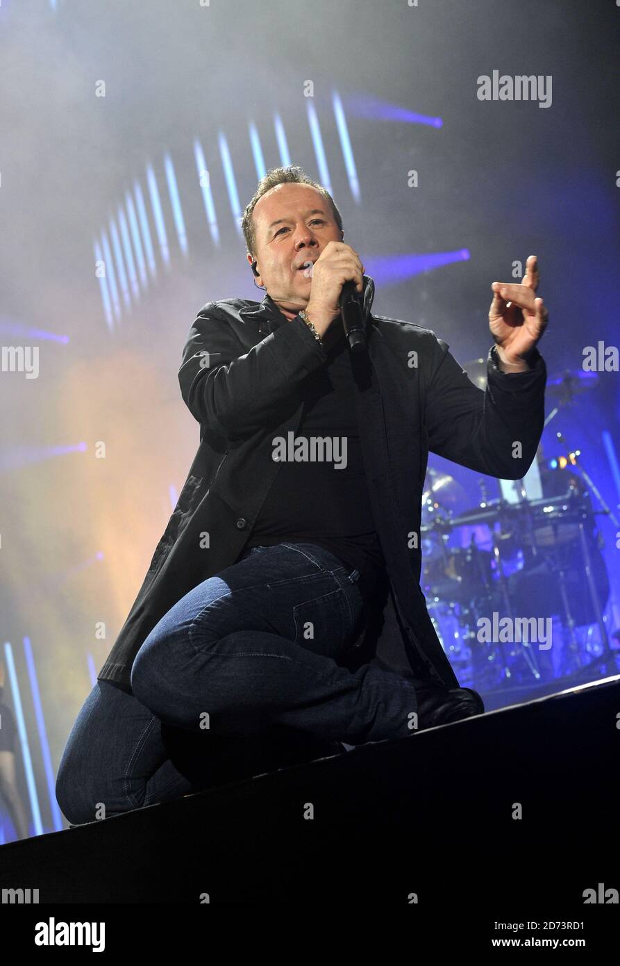 Jim Kerr of Simple Minds performs live at Wembley Arena in north London ...