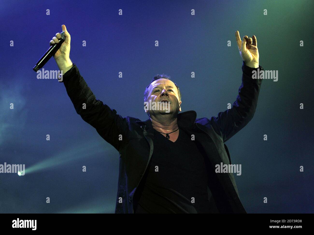 Jim Kerr of Simple Minds performs live at Wembley Arena in north London ...