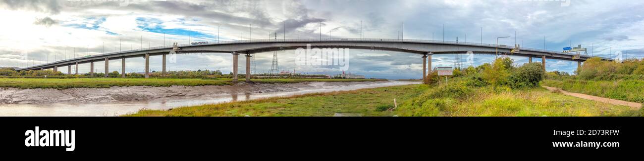 The Avonmouth Bridge that carries the M5 motorway over the River Avon ...