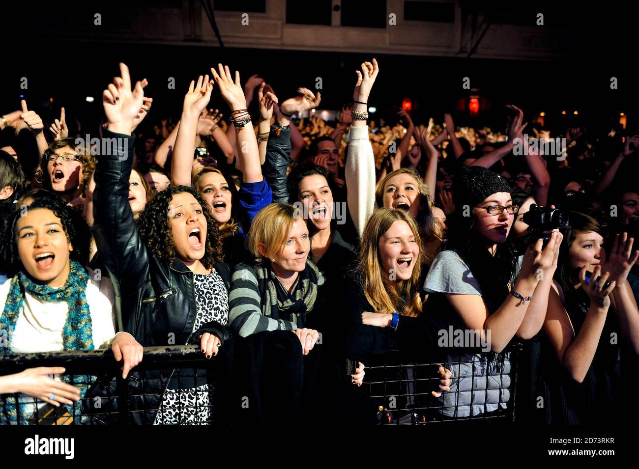 The crowd watches Razorlight performing live at the XFM Winter ...