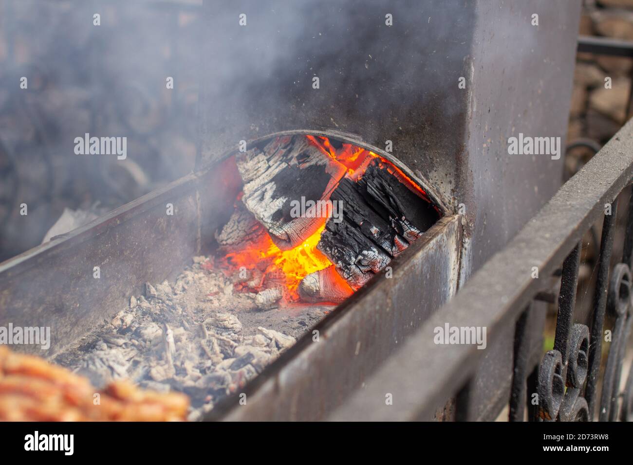 Process cooking meat on coals hi-res stock photography and images - Alamy