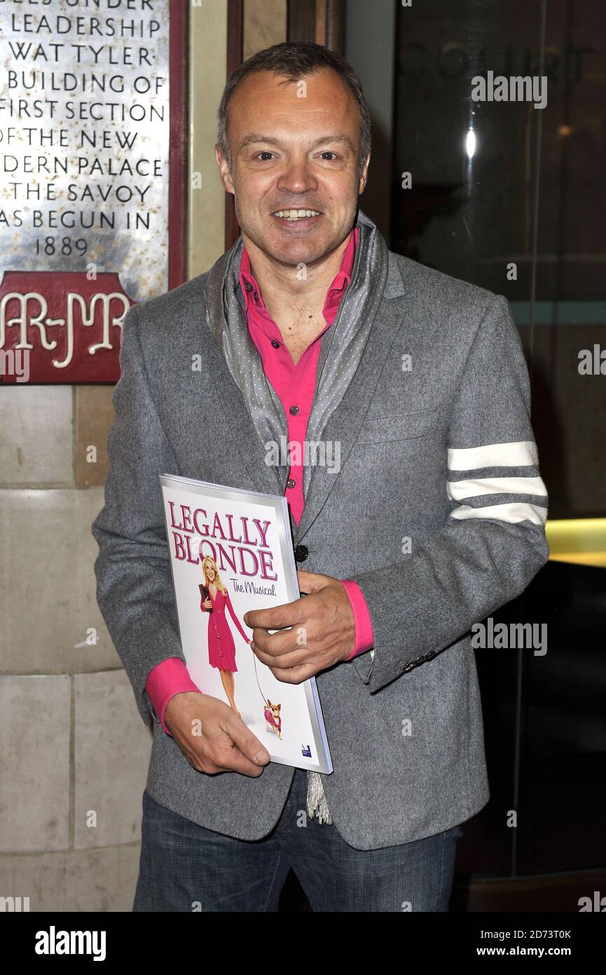 Graham Norton arrives at the gala night for Legally Blonde: The Musical ...