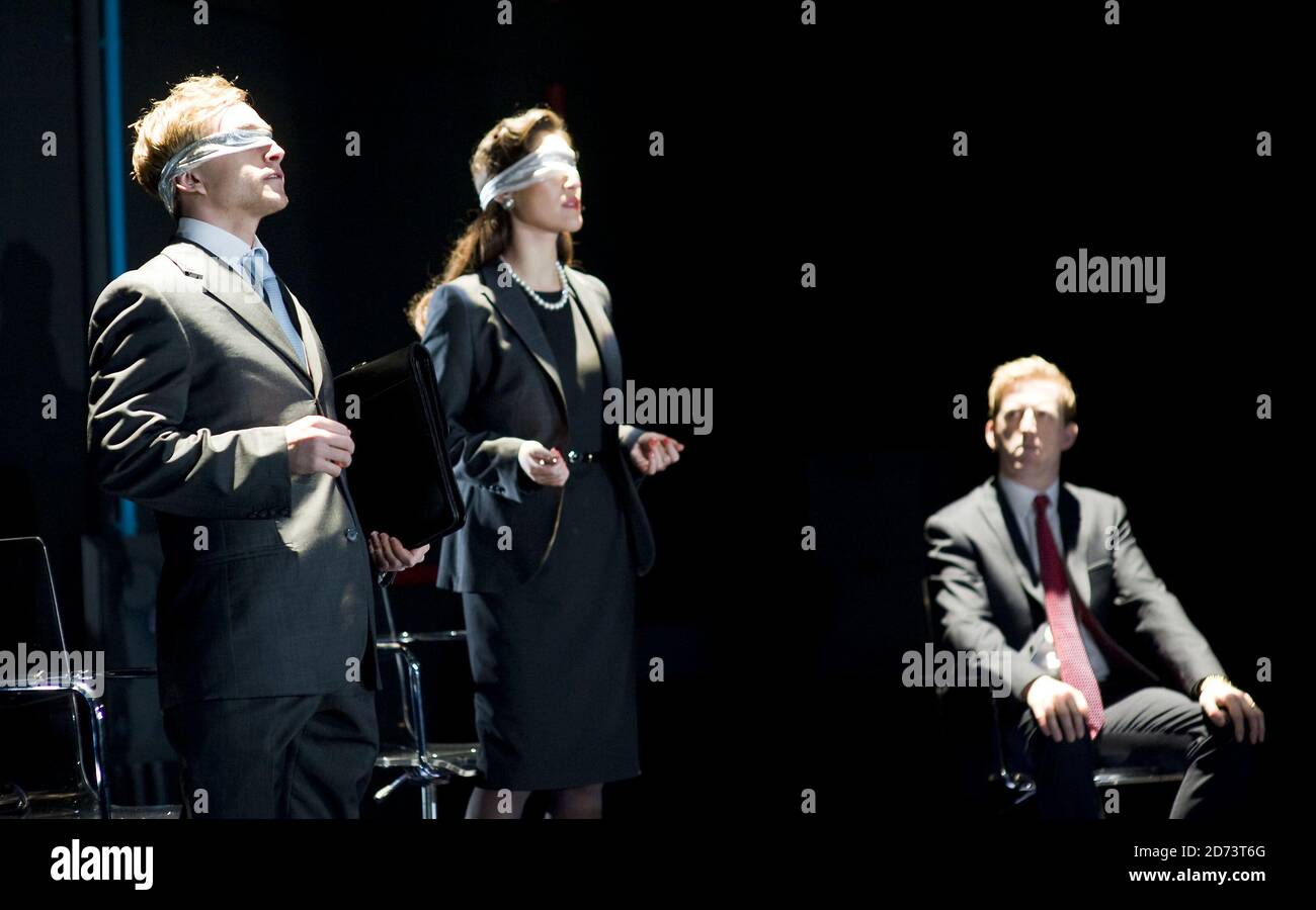 Tim Goodman-Hill (r) appears in Enron, by Lucy Prebble, at the Noel ...