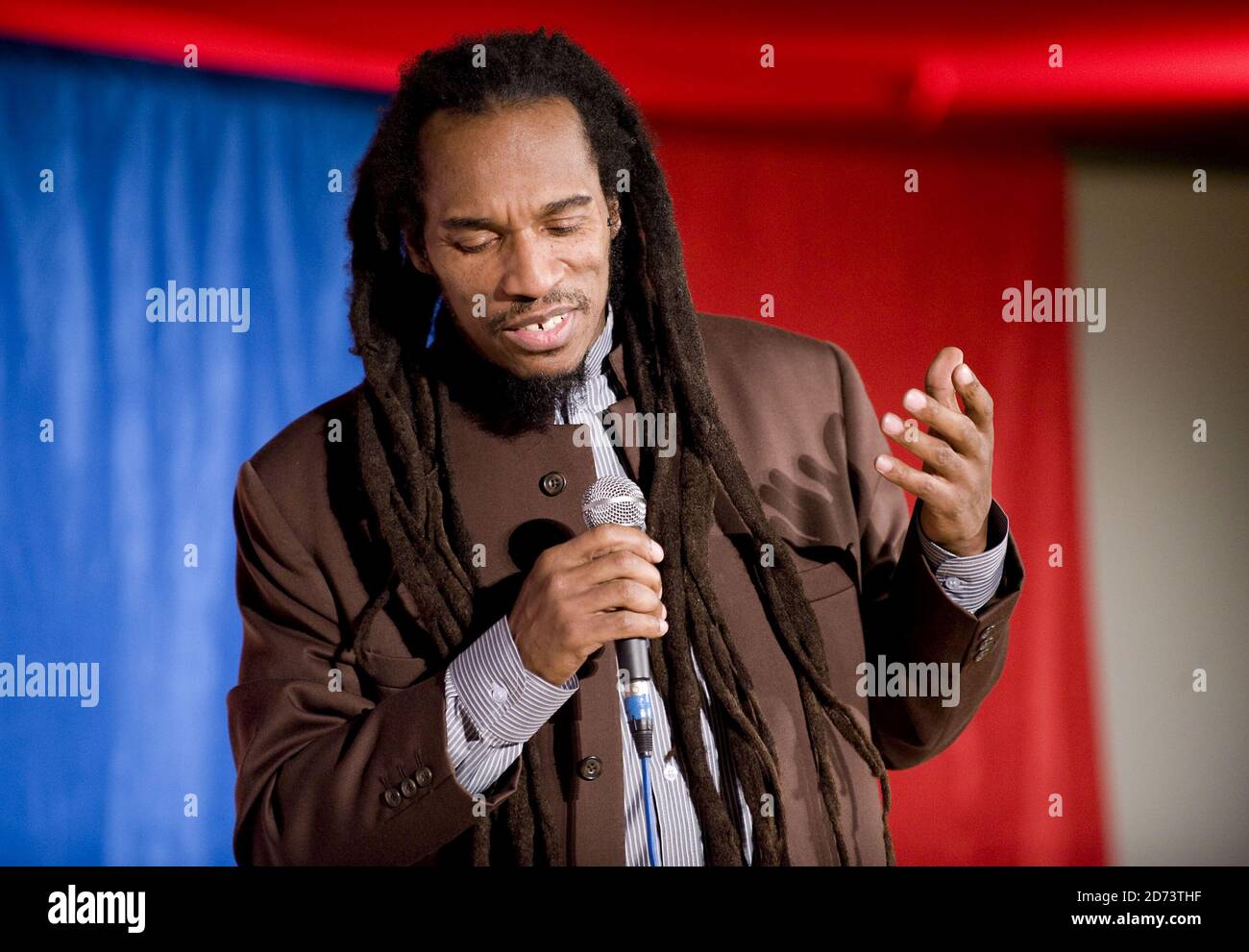 Benjamin Zephaniah performs at the TUC Aid Concert for Haiti, held at ...