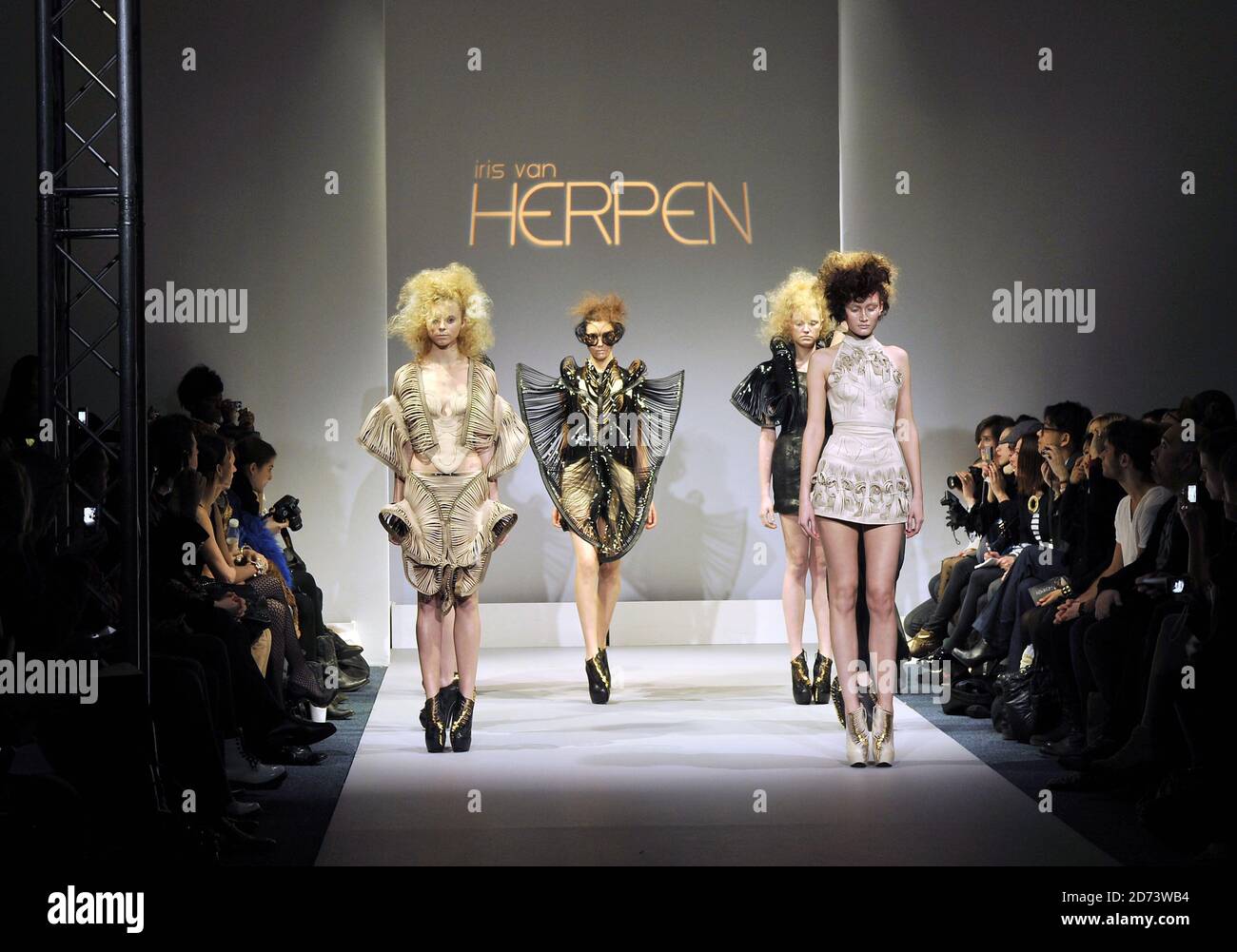 Models on the catwalk at the Iris Van Herpen fashion show, at the ...