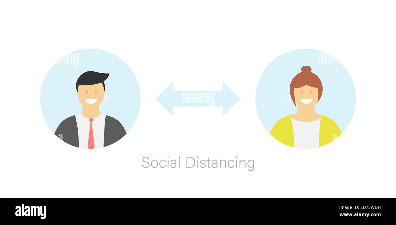 Social Distancing Keep Your Distance Icon. Vector Image Stock Vector ...