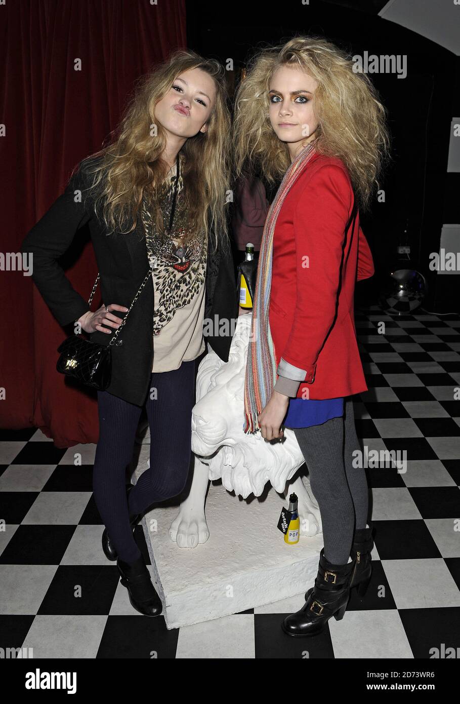 Georgina Bevan (l) and Cara Delevingne attends the Alice Temperley ...