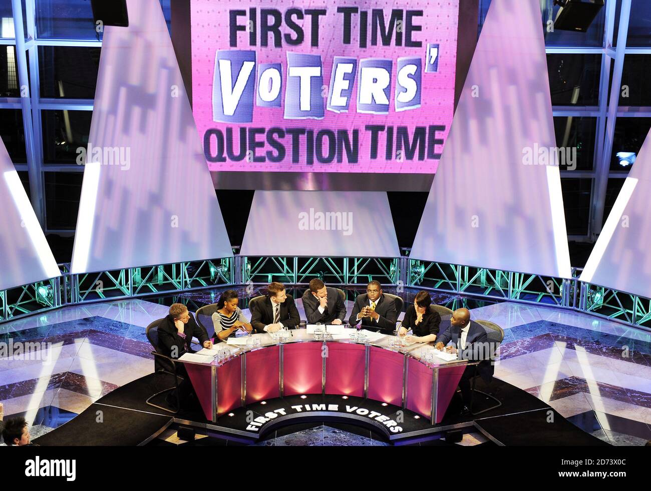The panel (l-r Rory Bremner, Jamelia, Jeremy Hunt MP, Dermot O'Leary ...