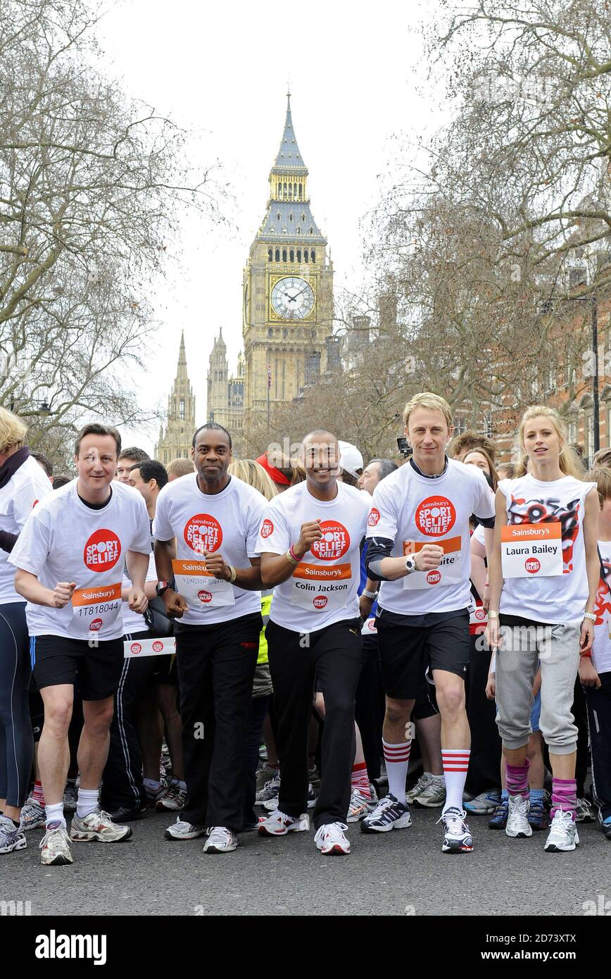 Winston squire and colin jackson sainsburys sport relief hi-res stock ...