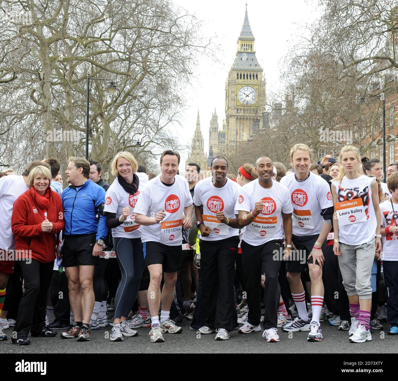 (l-r) Fern Britton, Eddie Izzard, Jodie Kidd, David Cameron and Winston ...