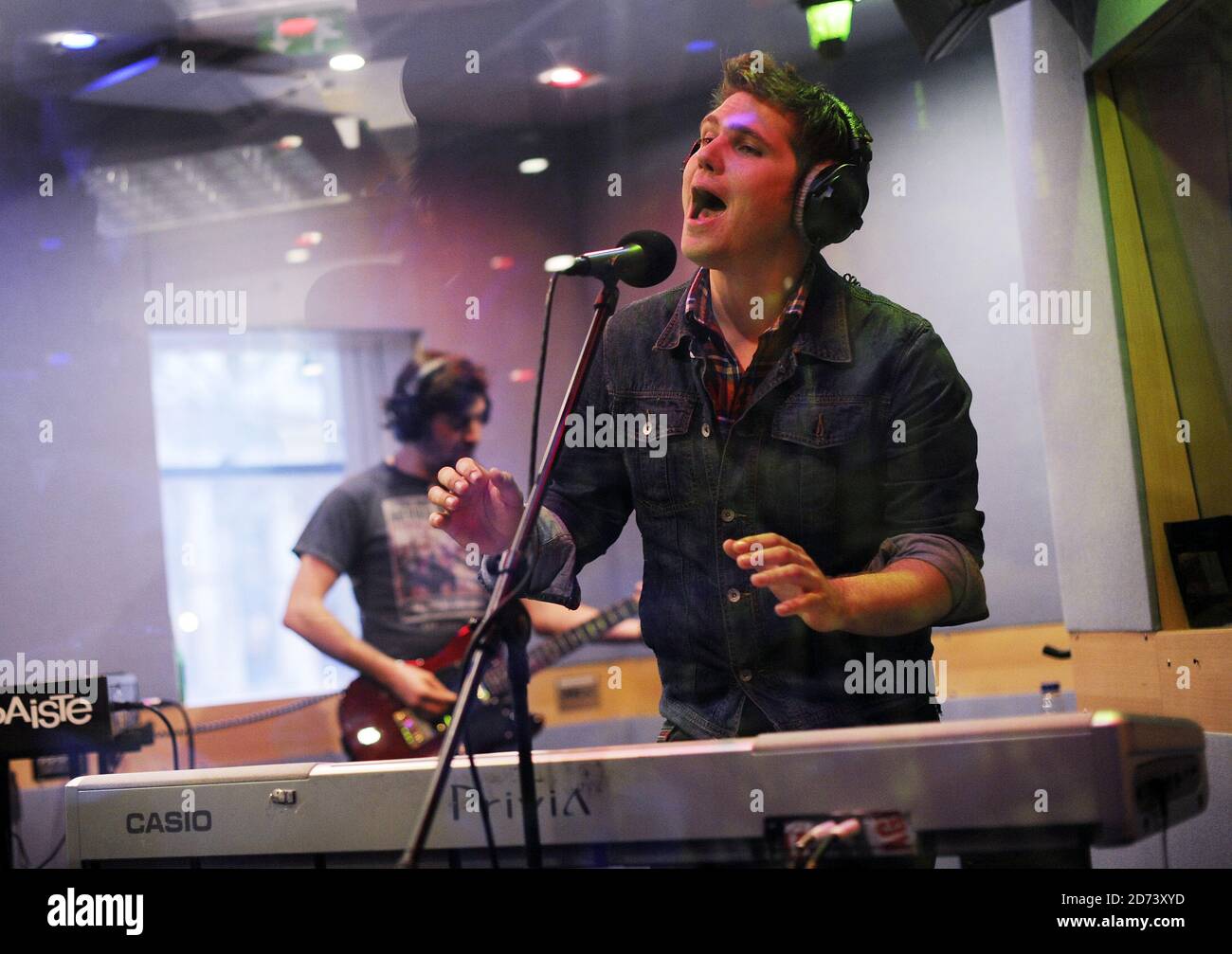 Pete Ellard of Scouting for Girls during a live session for XFM, at the ...
