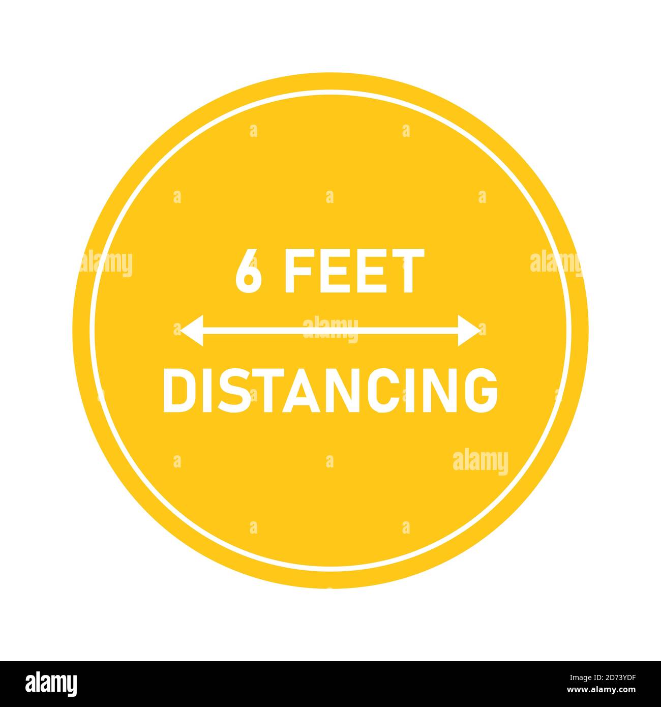 Distance warning icon sign in flat style isolated. Warning symbol for ...