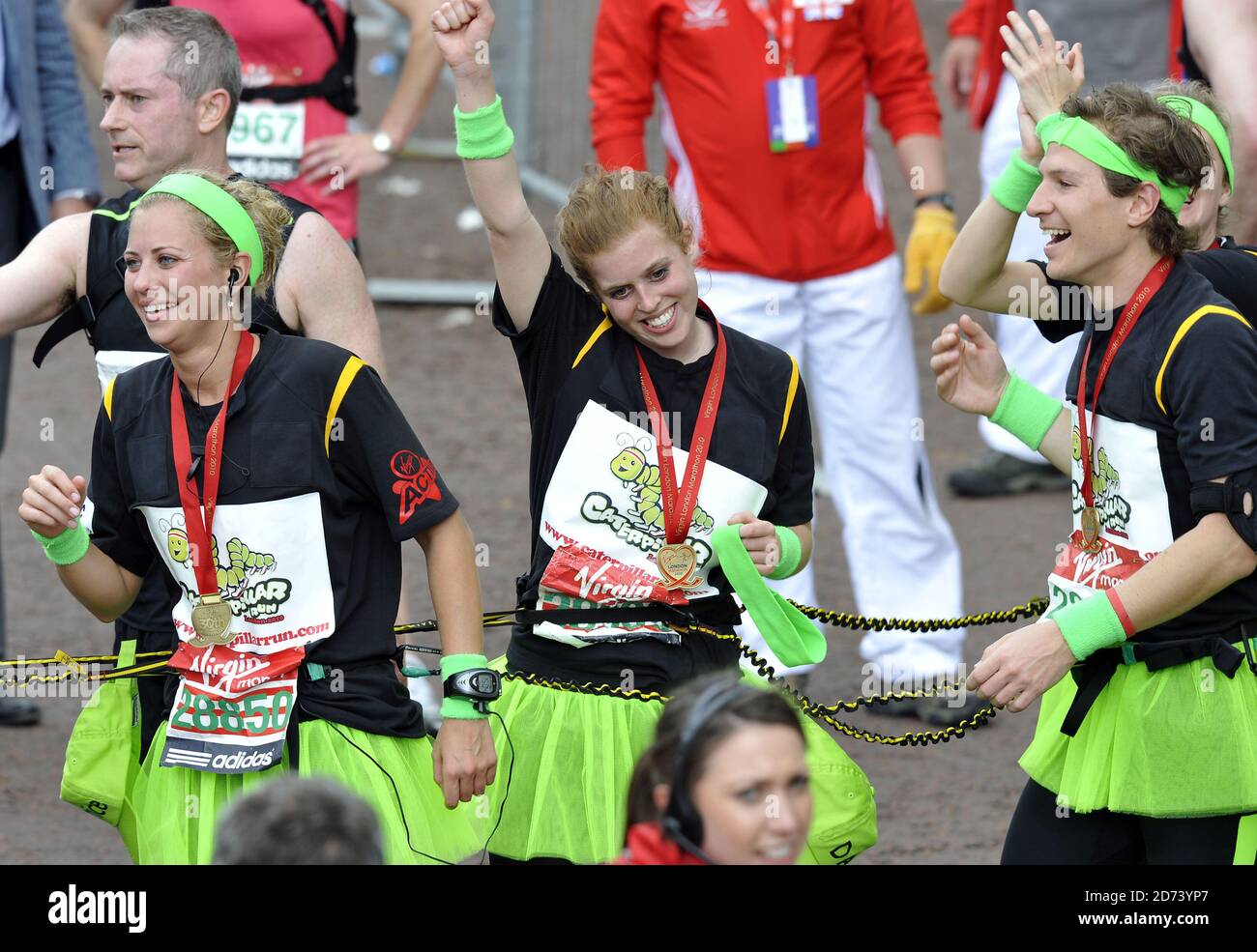 Holly Branson, Princess Beatrice and David Clark at the finish of the ...